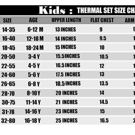 Ooshin Thermals for Kids - Kashmir Wholesale Bazar